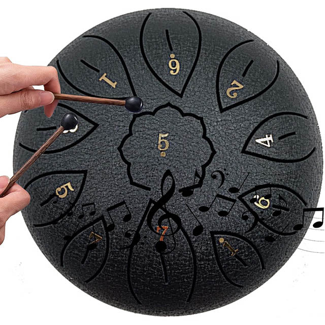 Steel Tonque Drum 6 Inch – 11-Tone Handpan Percussion Instrument for M