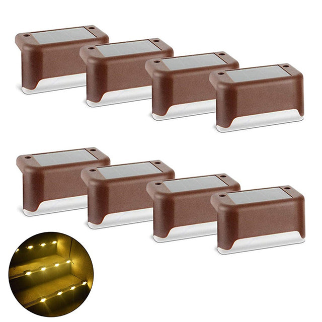 Solar LED Stair Lights – Set of 8 Outdoor Step Lighting
